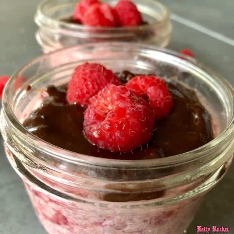 Chocolate Raspberry Chia Breakfast Parfait - The Betty Rocker