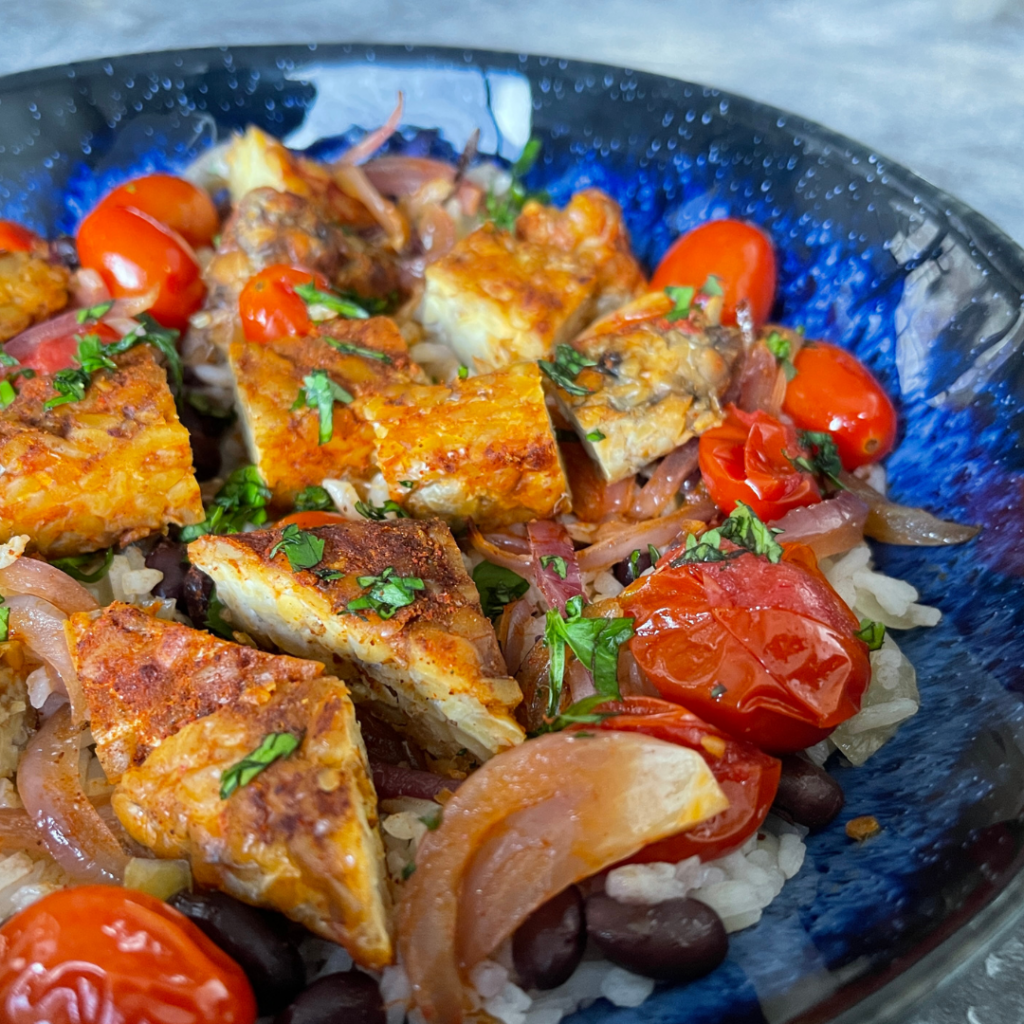 Smoky Chicken with Roasted Tomato Pilaf - The Betty Rocker